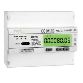 OB737D 100A, Mid Approved, DIN Rail, Direct Connected, RS485, Bi-Directional DIGITAL METER